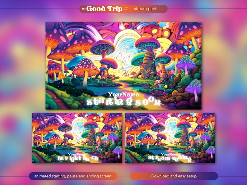 Full Animated Stream Overlay Package, Psychedelic, Trippy, Good Trip ...