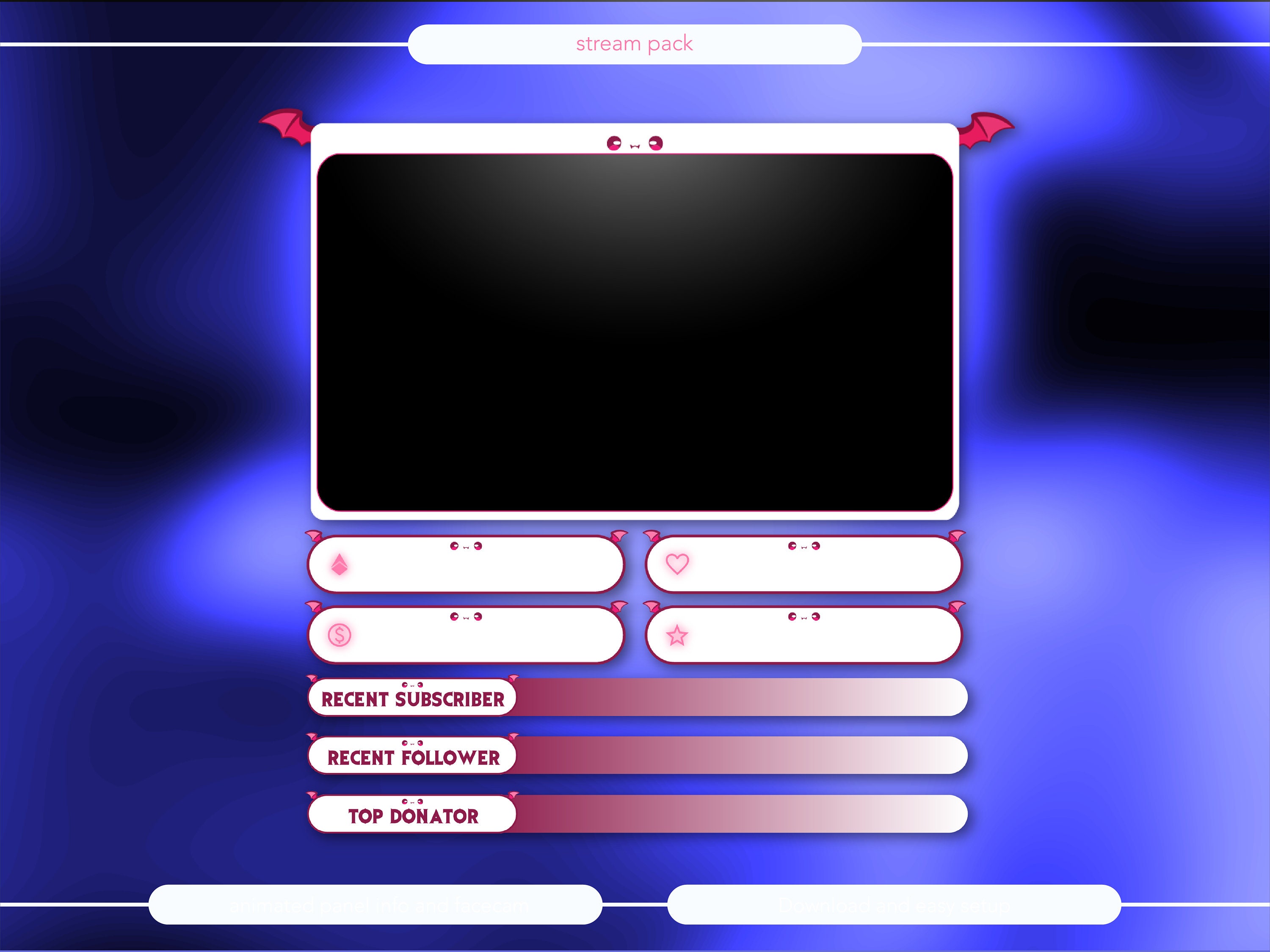 Full Animated Stream Overlay Package, Horror, Cute, Vampire Bats ...