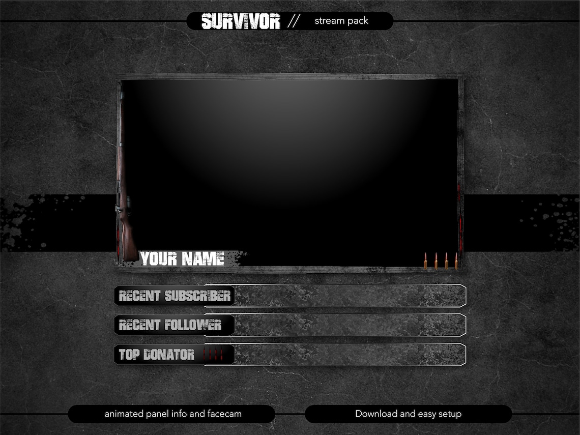 Full Animated Stream Overlay Package, the Post-apocalyptic Survivor ...
