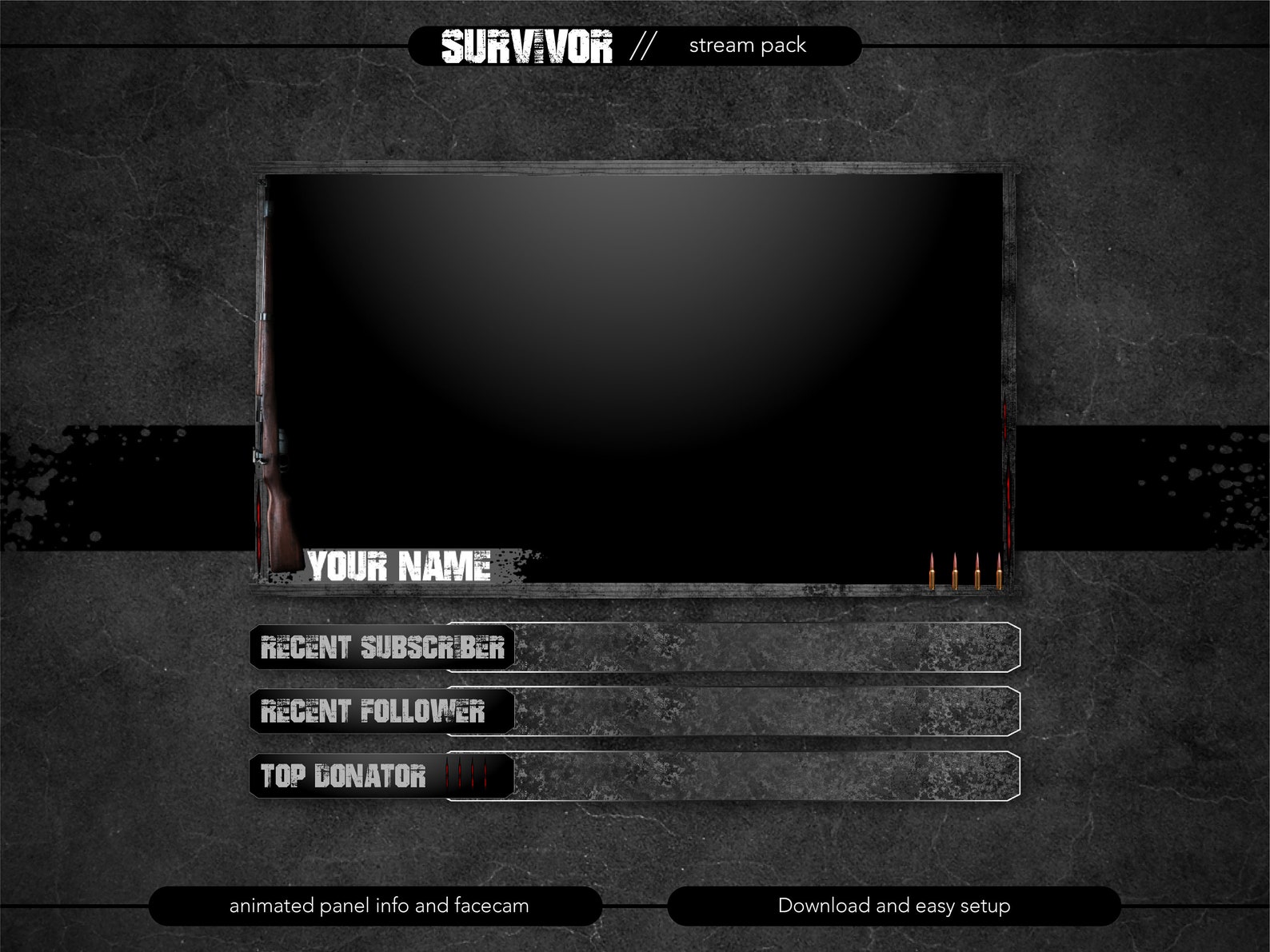 Full Animated Stream Overlay Package, the Post-apocalyptic Survivor ...