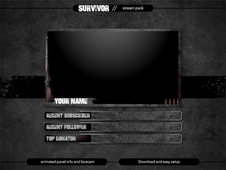 Full Animated Stream Overlay Package, the Post-apocalyptic Survivor ...