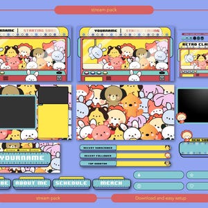 Animated Stream Overlay Package, Cute, Arcade, Claw Machine. Twitch ...