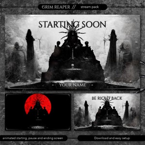Dark Grim Reaper Full Animated Stream Overlay Graphic Package. for ...