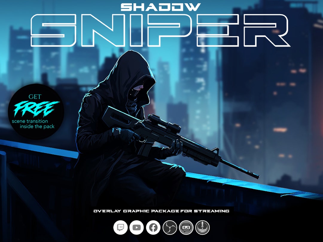 Full Animated Stream Overlay Package, Sniper, Assassin, Shadow Sniper ...