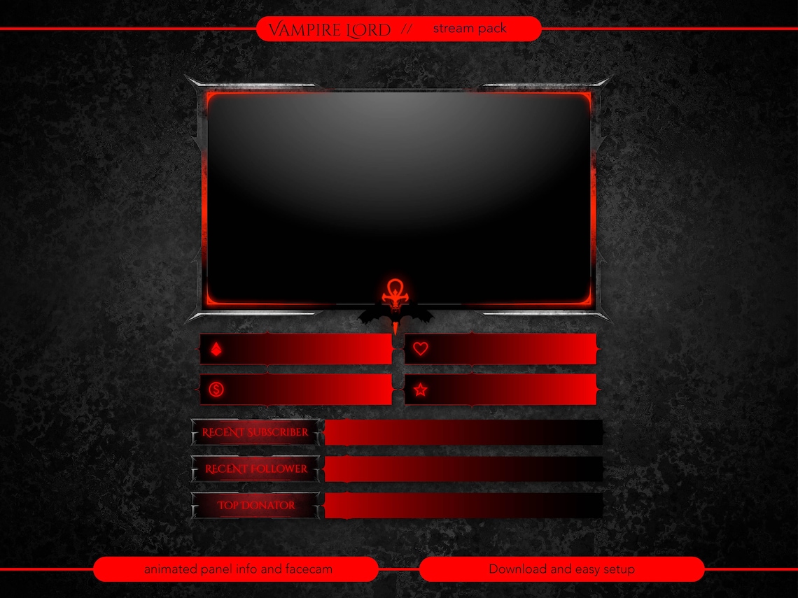 Full Animated Stream Overlay Package Horror Bat Vampire - Etsy UK