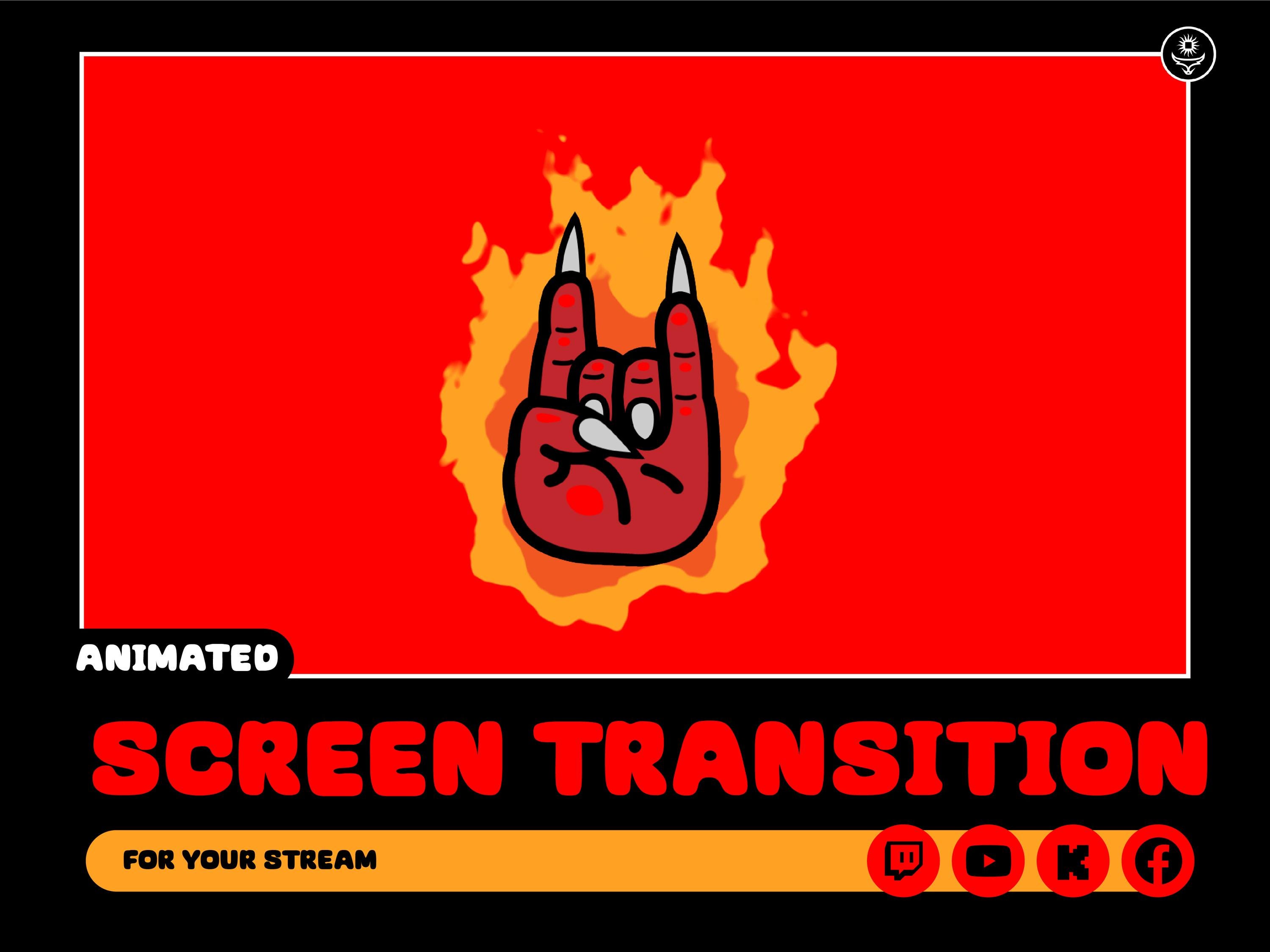 Devil Horns up Animated Scene Transition for Streaming on Twitch ...