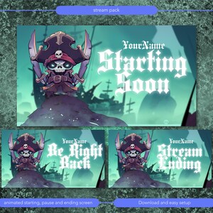 Animated Stream Overlay Package, Pirate Captain, Undead, Cursed. Twitch ...