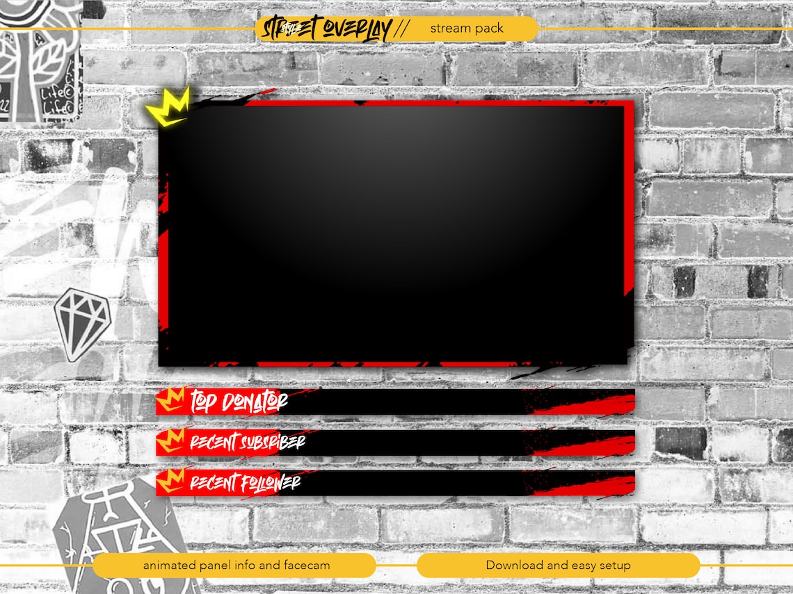 Full Animated Stream Overlay Package, Hip-hop, Gangster, Street Style ...