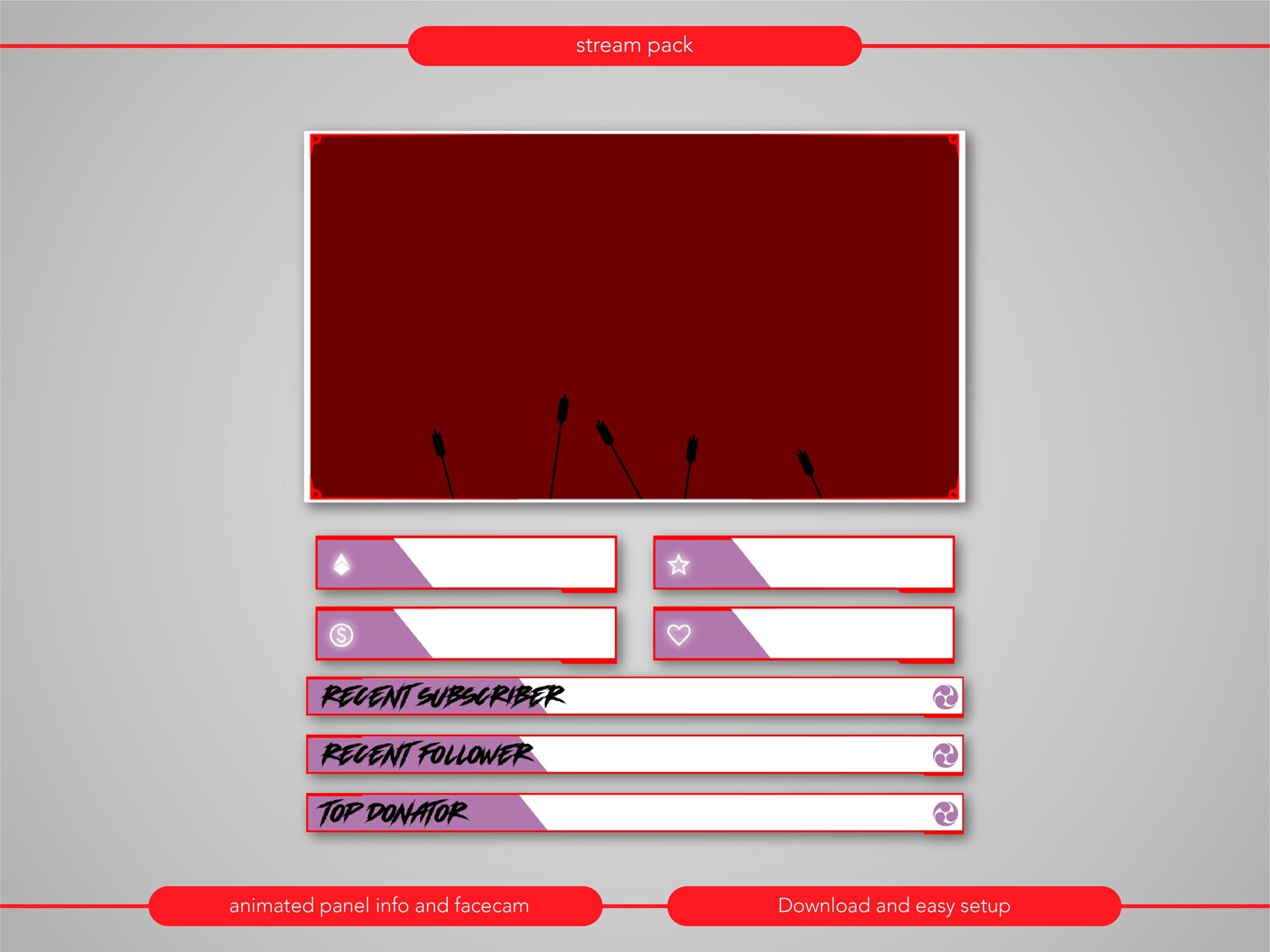 Anime Samurai Stream Overlay Package – Animated Twitch, Youtube ...