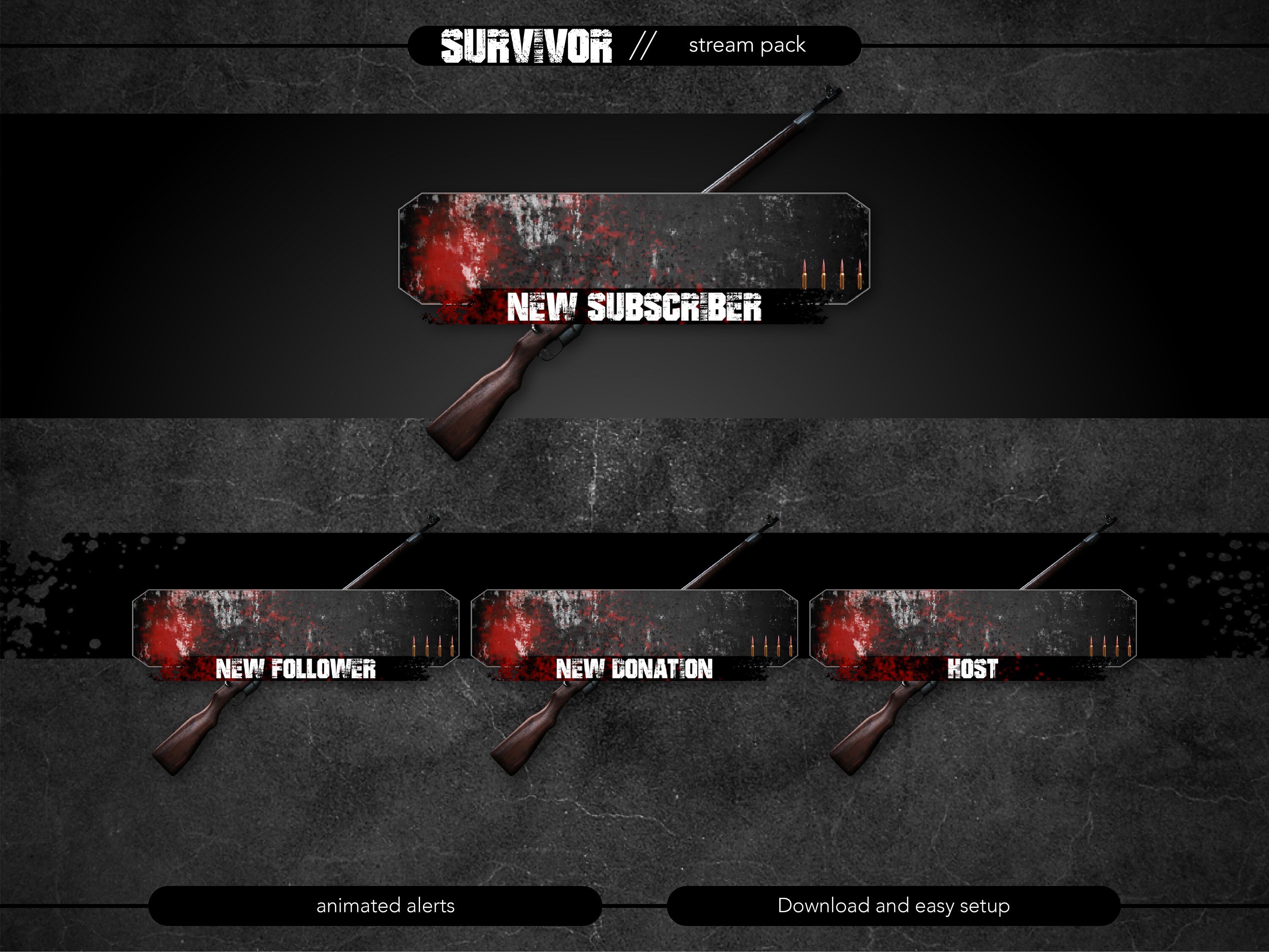 Full Animated Stream Overlay Package, the Post-apocalyptic Survivor ...