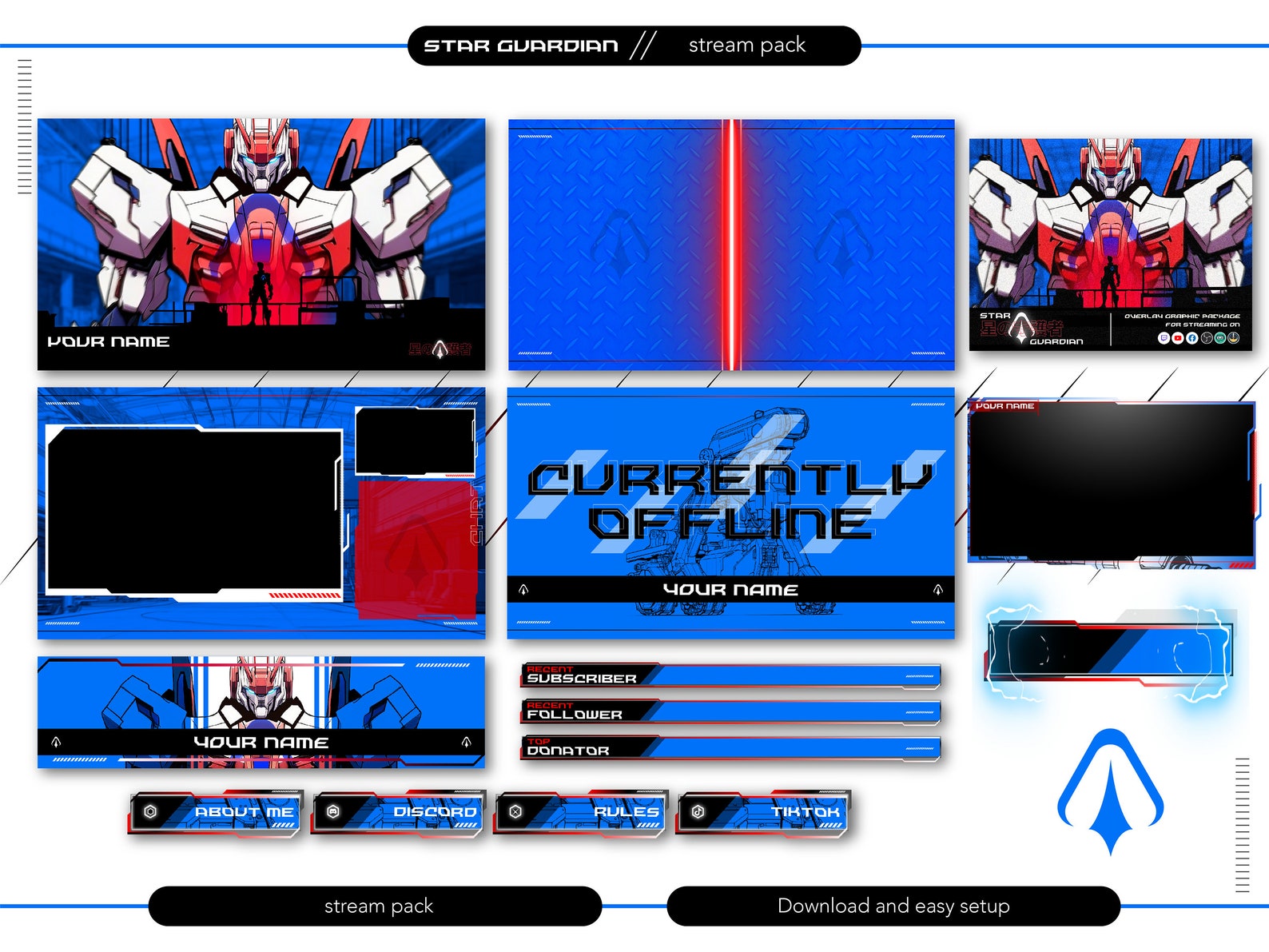 Anime Robot, Mecha, Manga Robot, Animated Stream Overlay Package ...
