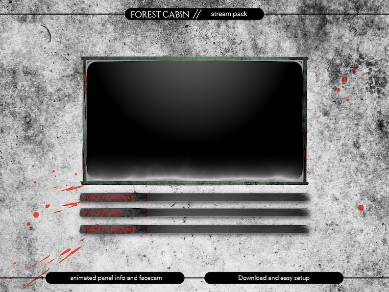Forest Cabin Full Animated Horror Stream Overlay Graphic - Etsy