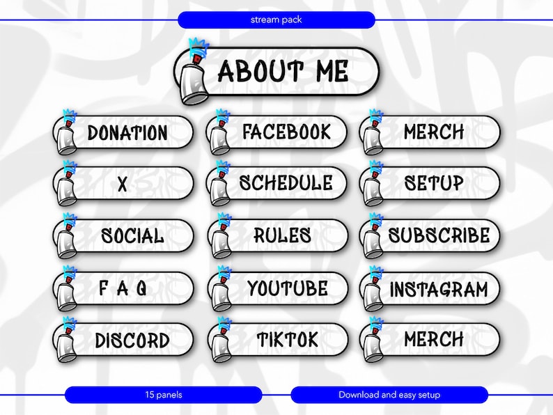 Animated Stream Overlay Package, Street Style. Twitch Overlay, Facebook ...