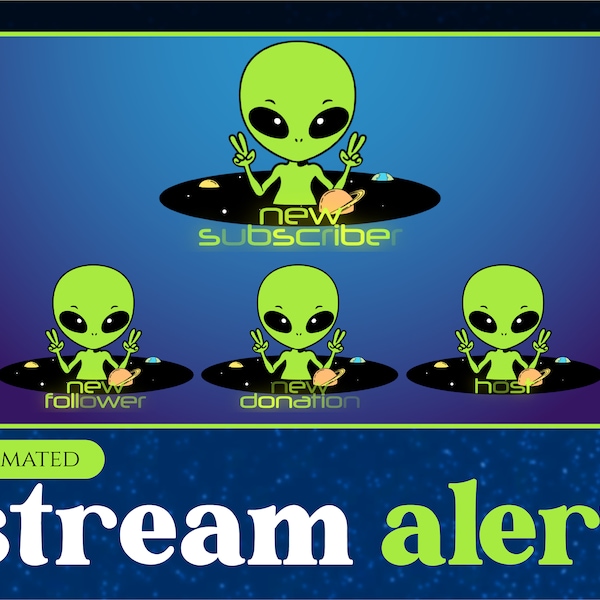 Twitch Alerts Animated Alien - Etsy