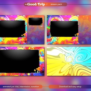 Full Animated Stream Overlay Package, Psychedelic, Trippy, Good Trip ...