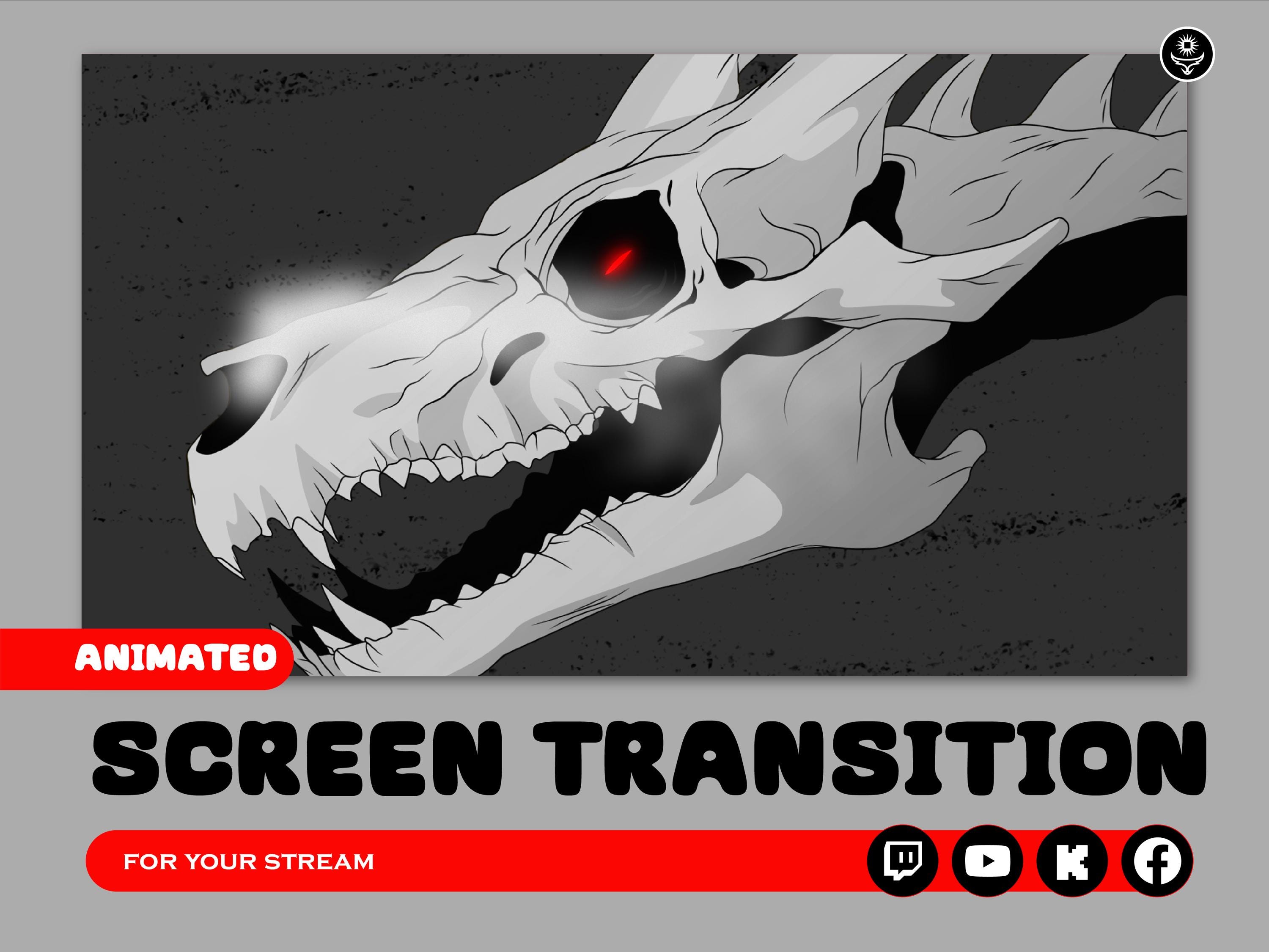 Dragon Skull Animated Scene Stinger Transition for Streaming on Twitch ...