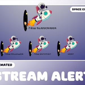 Space Explorer Animated Alerts, Astronaut. Alerts for Streaming on ...