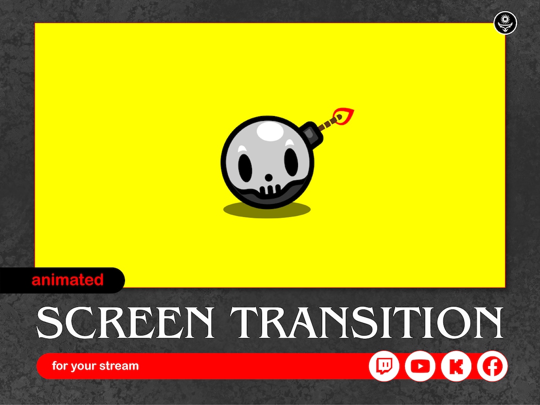 Skull Bomb, Cartoony Animated Scene Transition for Streaming on Twitch ...