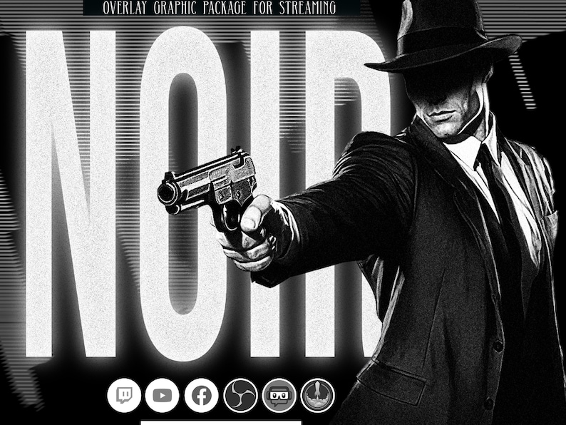 Noir and Mafia Overlay Package Vintage Stream Graphics Animated Twitch ...