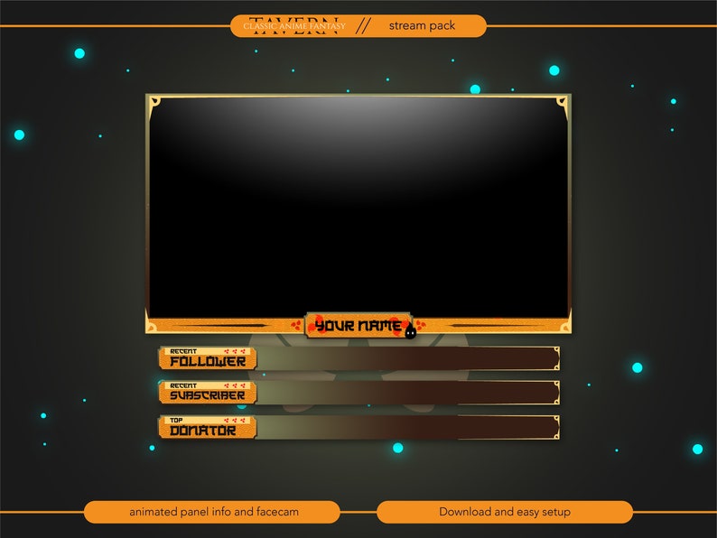 Full Animated Stream Overlay Package, Relaxing Chill Classic Anime ...