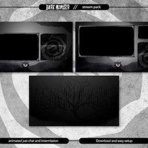 Full Animated Horror Stream Overlay Graphic Package the Shadow Dark ...