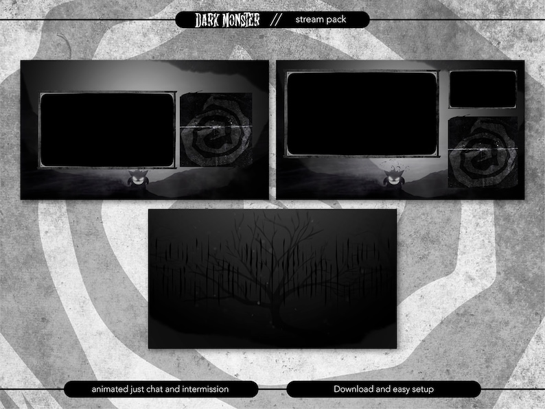 Full Animated Horror Stream Overlay Graphic Package the Shadow - Etsy