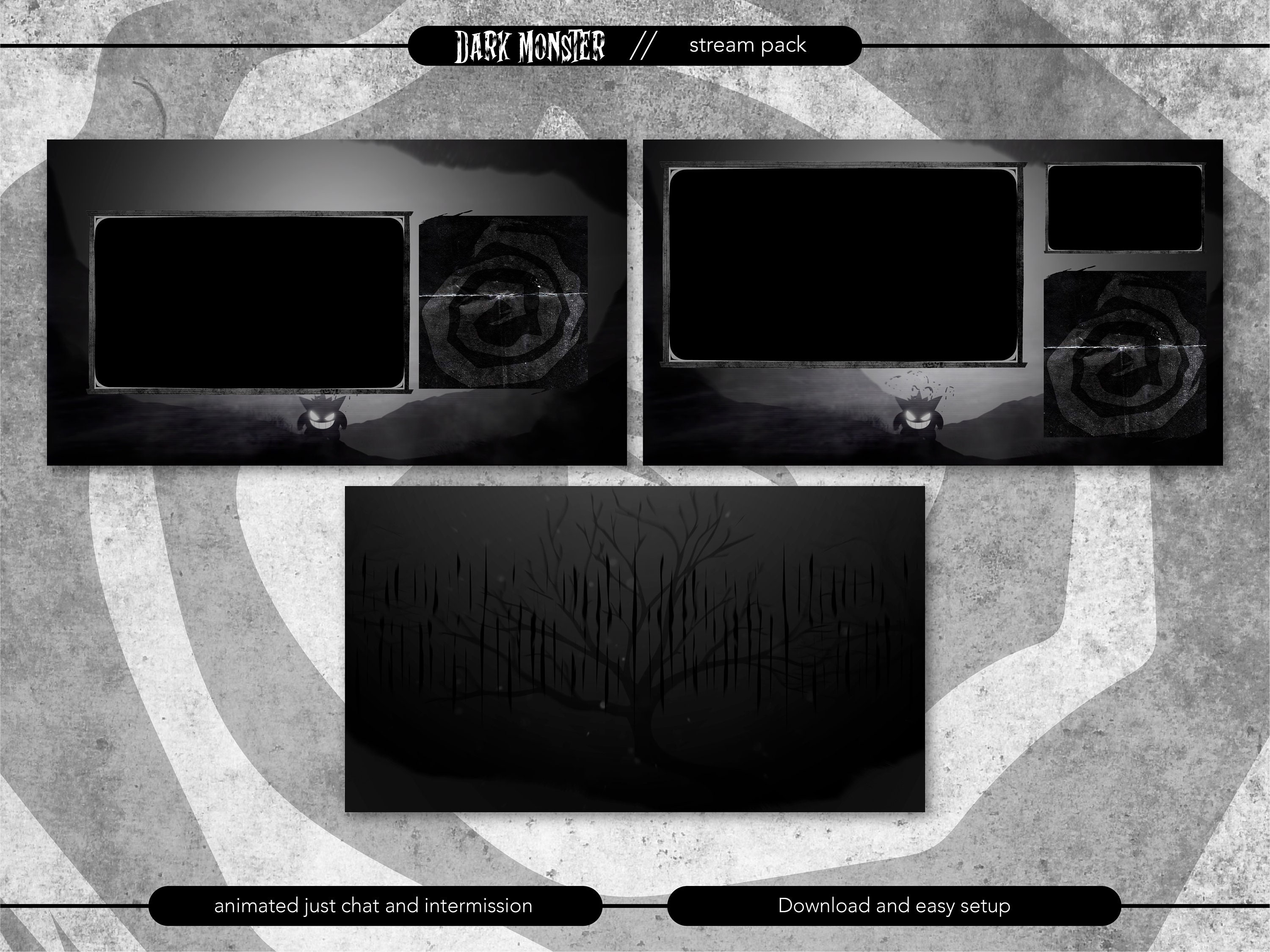 Full Animated Horror Stream Overlay Graphic Package the Shadow - Etsy