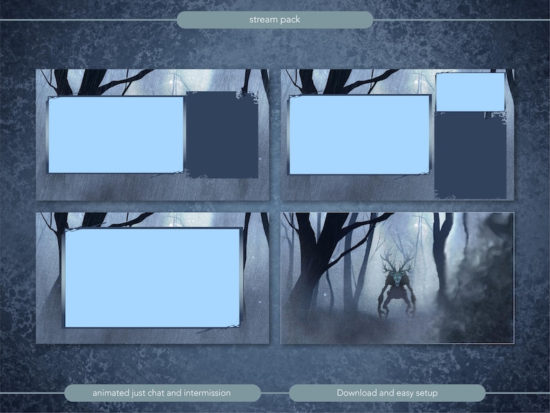 Animated Stream Overlay Package, Wendigo, Dark Forest, Evil. Twitch ...