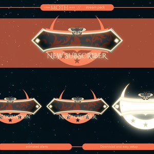 Full Animated Stream Overlay Package, Lunar, Death, Moth. Twitch ...