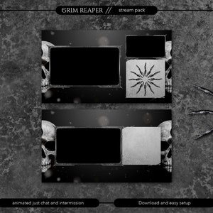 Dark Grim Reaper Full Animated Stream Overlay Graphic Package. for ...