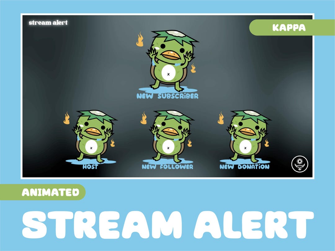 6x Kappa Cute Water Ghost Animated Alerts. Alerts for Streaming on ...
