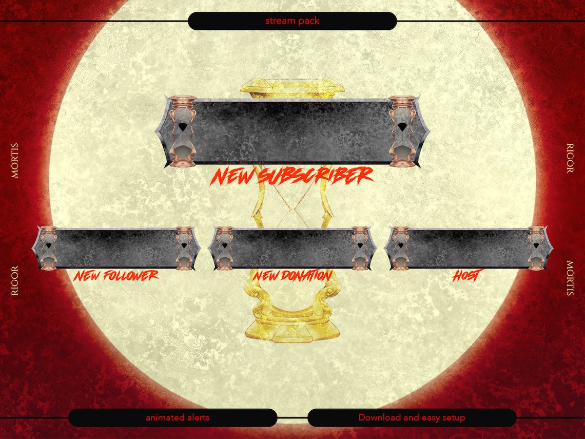 Full Animated Stream Overlay Package, Dark, Grim Reaper, Death. Twitch ...