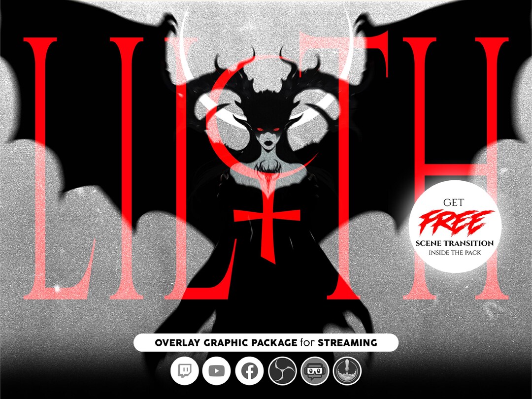 Lilith the Dark Queen Animated Streaming Overlay Package for Twitch ...