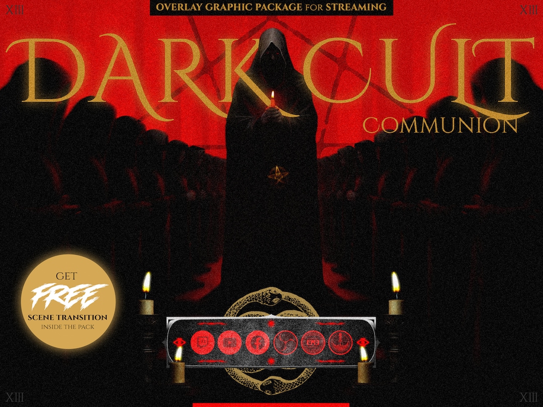 Full Animated Stream Overlay Package, Horror, Dark, Dark Cult Communion ...