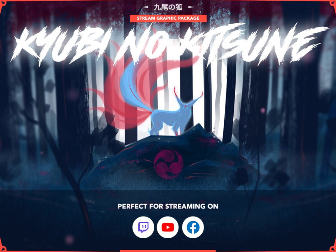 Kyubi No Kitsune Animated Stream Overlay Graphic Package. Twitch ...
