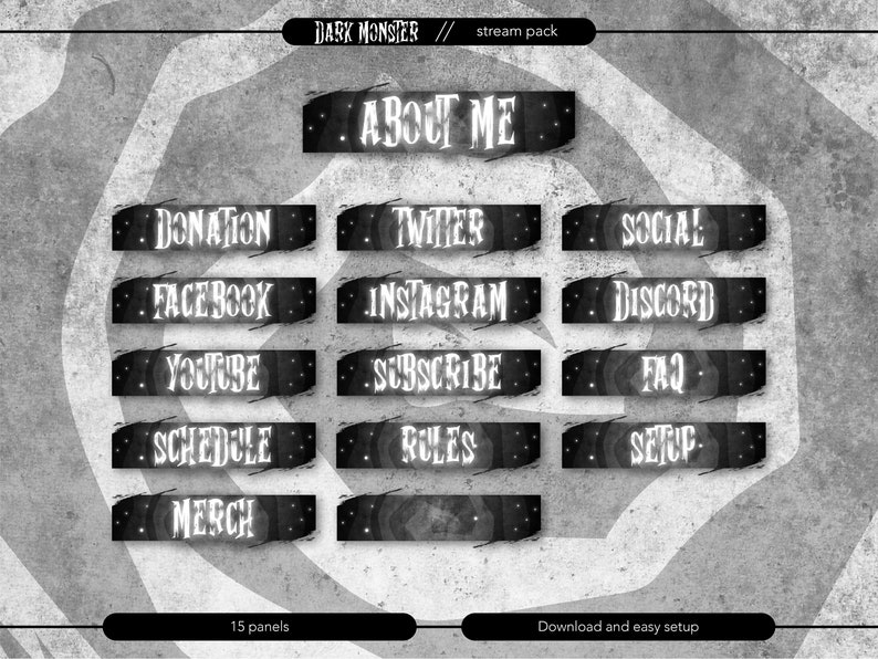 Full Animated Horror Stream Overlay Graphic Package the Shadow - Etsy