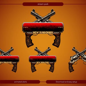 Animated Stream Overlay Package, Bounty Hunter, Wild West. Twitch ...