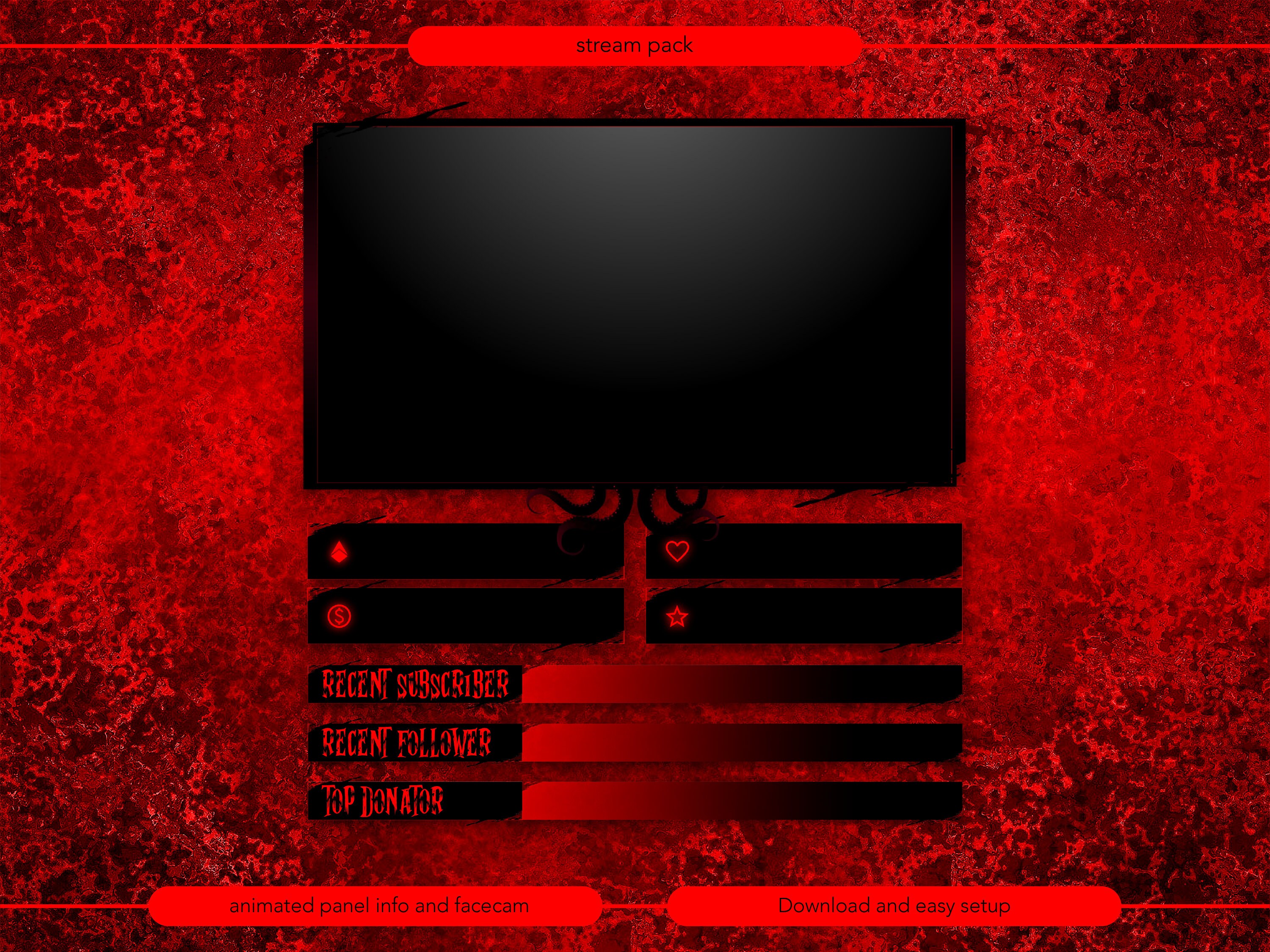 Animated Stream Overlay Package, Sea Monster, Ancient Alien, Cthulhu ...