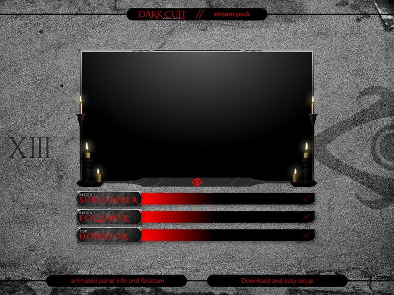Full Animated Stream Overlay Package, Horror, Dark, Dark Cult Communion ...