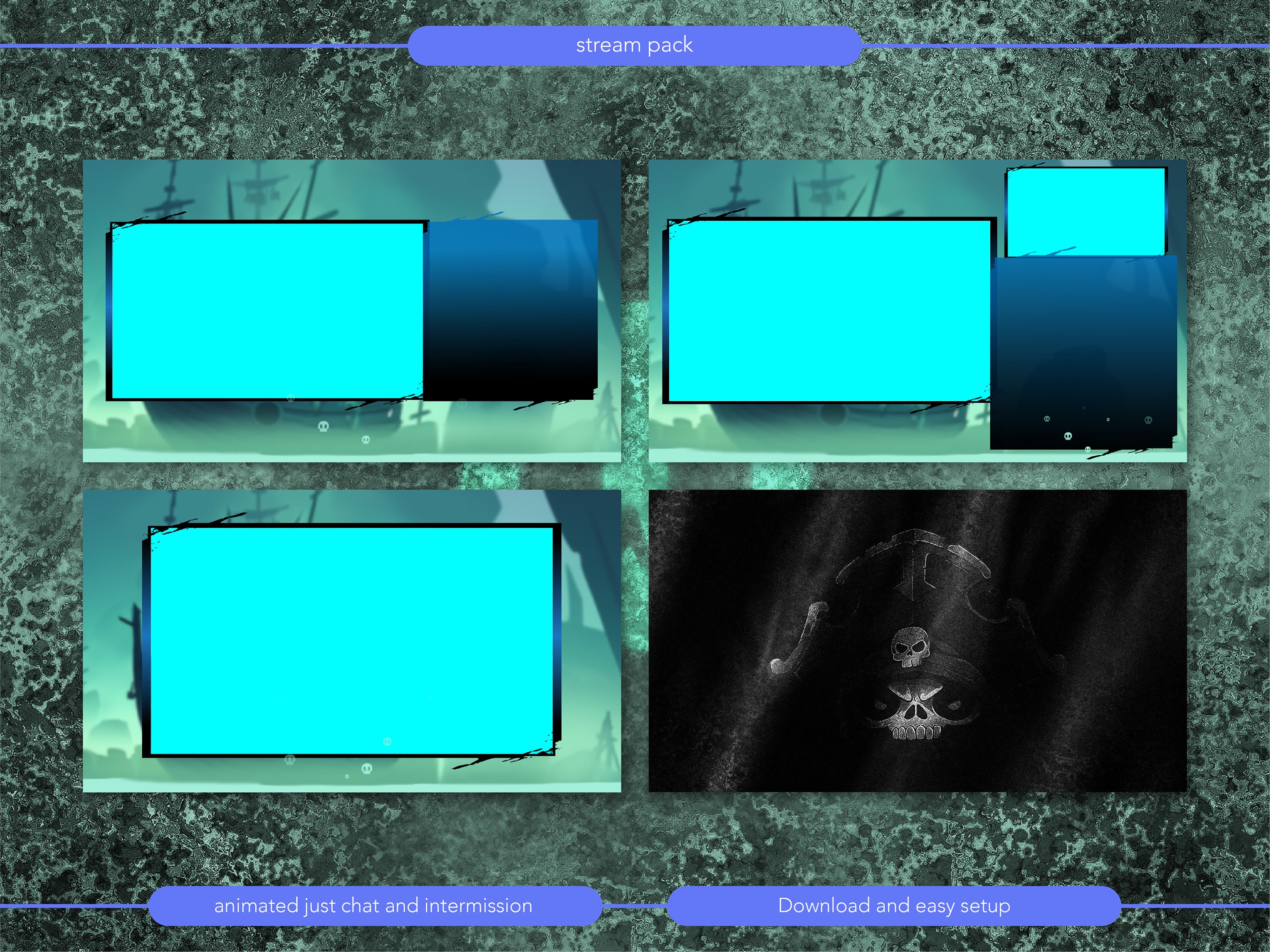 Animated Stream Overlay Package, Pirate Captain, Undead, Cursed. Twitch ...