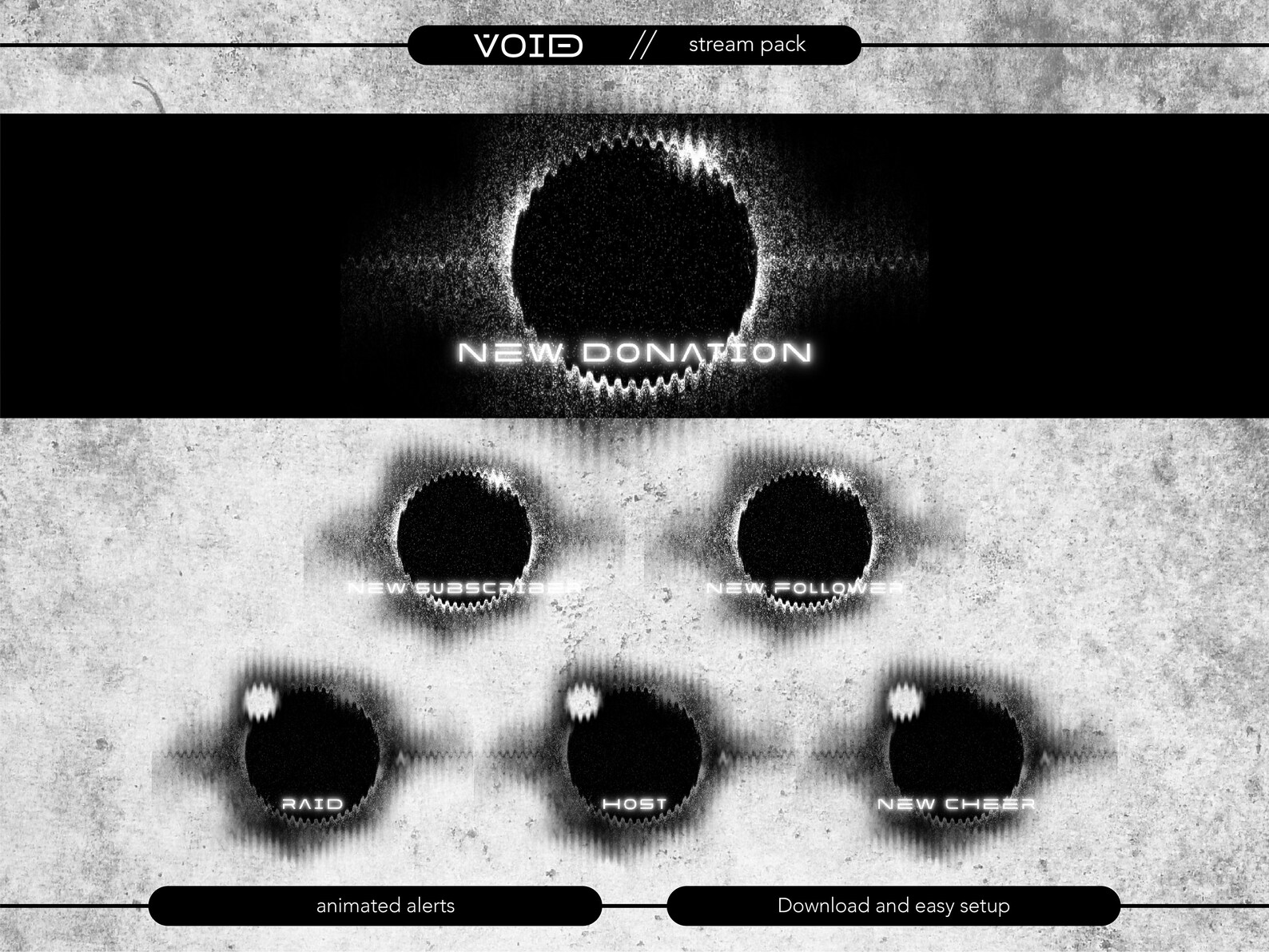 Animated Void Stream Overlay Package. Customizable, Black Hole, Space ...
