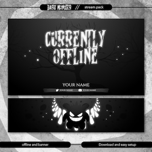 Full Animated Horror Stream Overlay Graphic Package the Shadow Dark ...