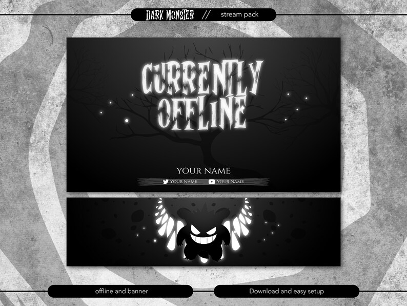 Full Animated Horror Stream Overlay Graphic Package the Shadow - Etsy