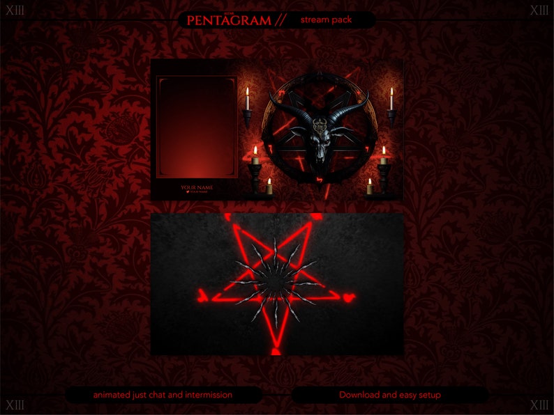 Full Animated Stream Overlay Package Horror Dark Pentagram - Etsy
