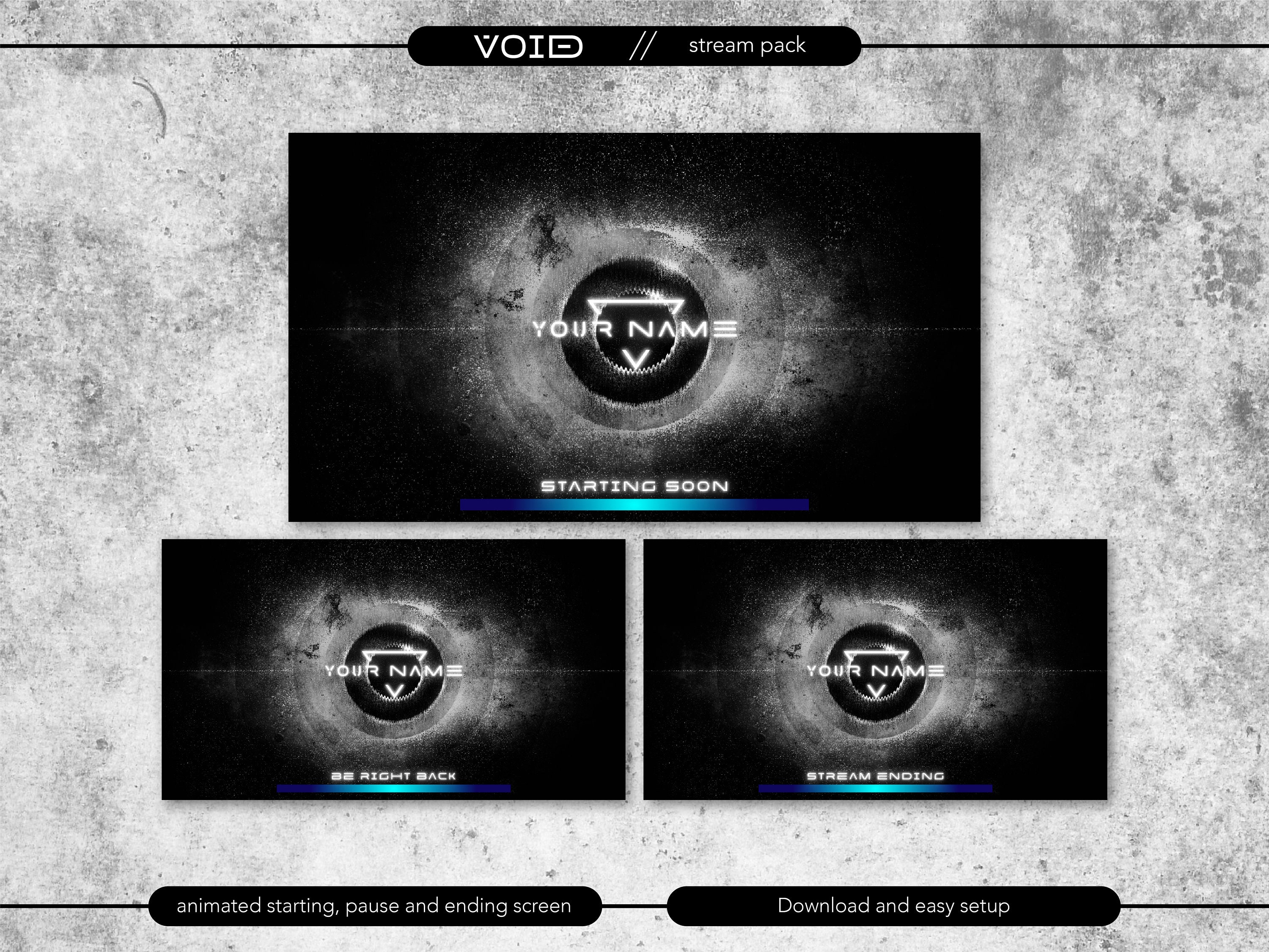 Animated Void Stream Overlay Package. Customizable, Black Hole, Space ...