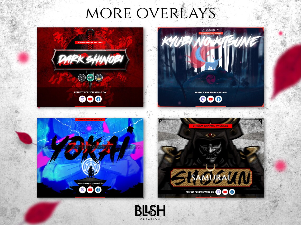 Twitch Overlay Twitch Japanese Overlay Samurai Shogun Oni - Etsy
