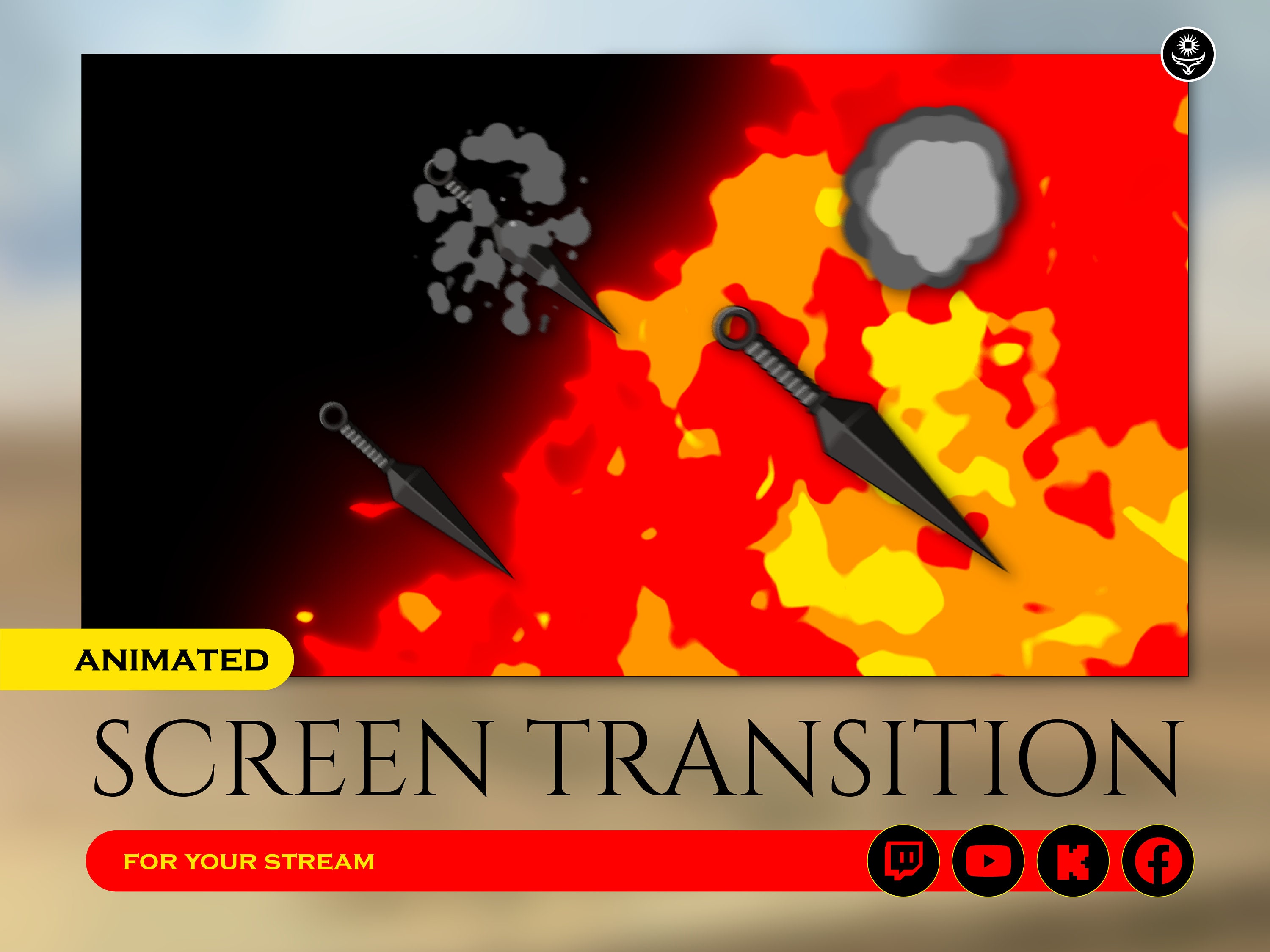 Ninja Kunai Spell Jutsu Animated Scene Transition for Streaming on ...