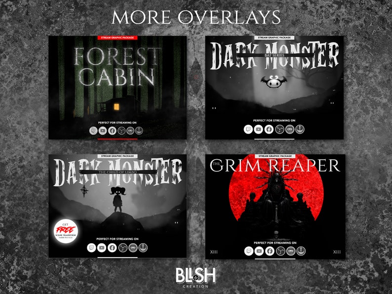 Full Animated Horror Stream Overlay Graphic Package the Shadow - Etsy