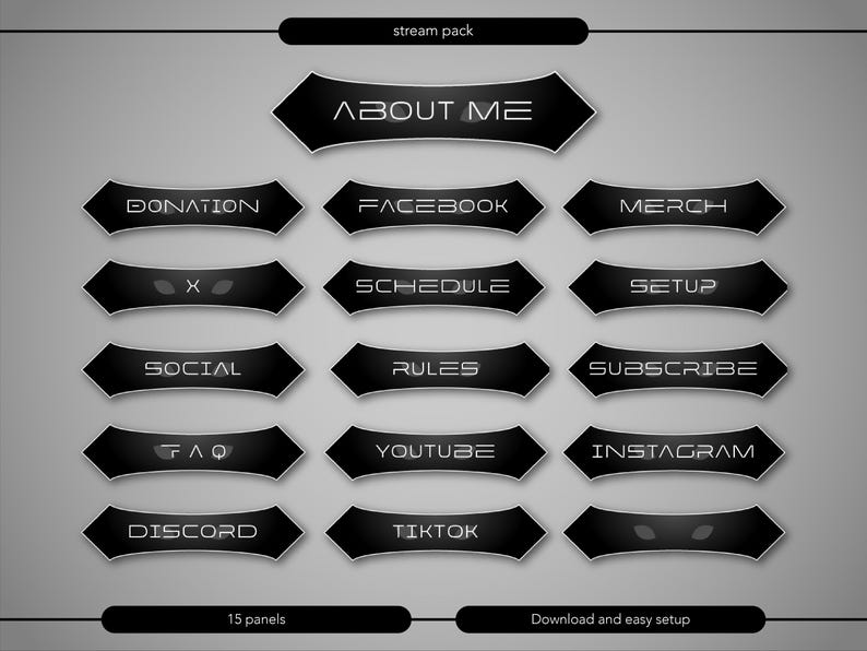 Animated Stream Overlay Package, Dark, Shadow. Twitch Overlay, Facebook ...