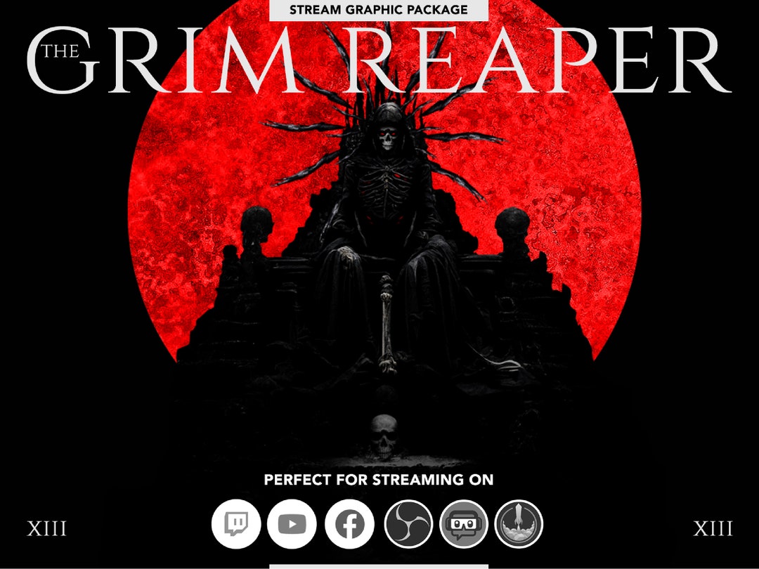 Dark Grim Reaper Full Animated Stream Overlay Graphic Package. for ...